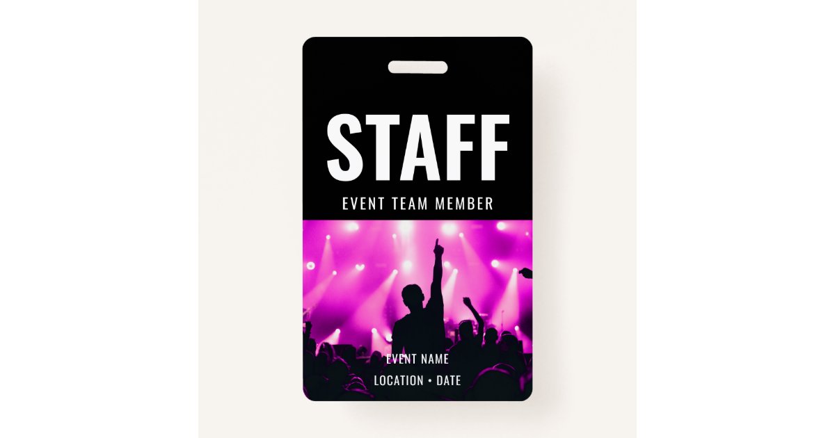 Staff Custom Name All Access Pass ConcertStaff Cus Badge | Zazzle