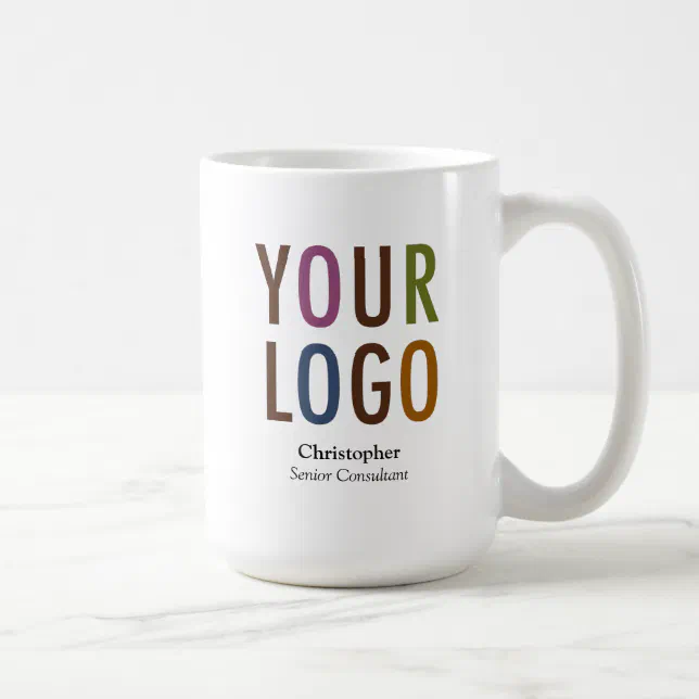 Staff Employee Mug Custom Name Company Logo Brand | Zazzle