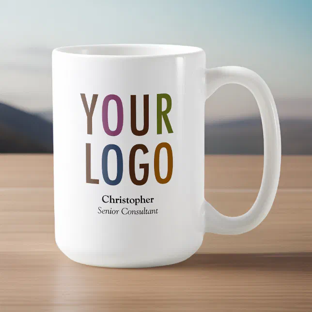 Staff Employee Mug Custom Name Company Logo Brand | Zazzle