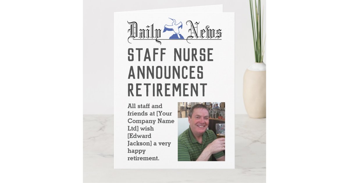 Staff Nurse Retirement Card to Personalise | Zazzle