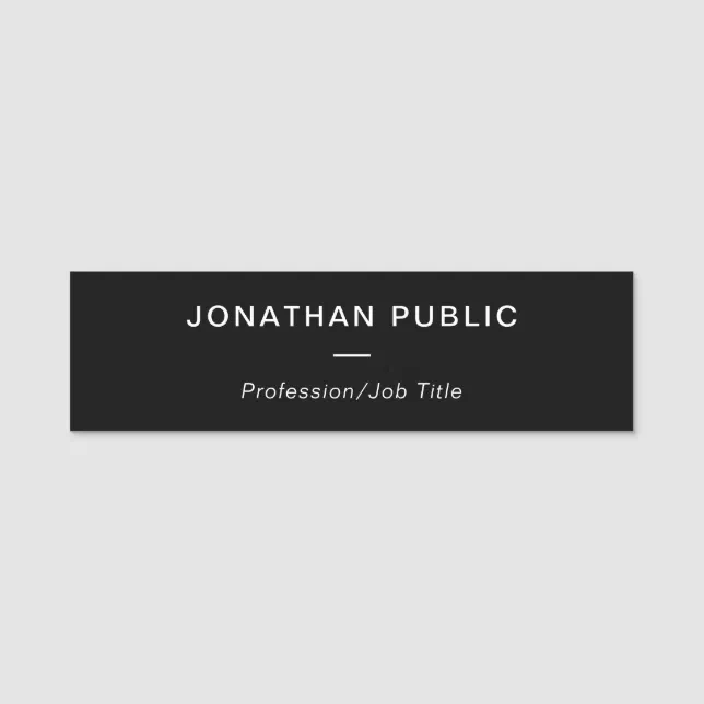 Staff Popular Black White Simple Elegant Template Name Tag | Zazzle
