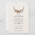Stag black terracotta floral rustic elegant modern invitation | Zazzle