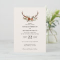 Stag black terracotta floral rustic elegant modern invitation | Zazzle