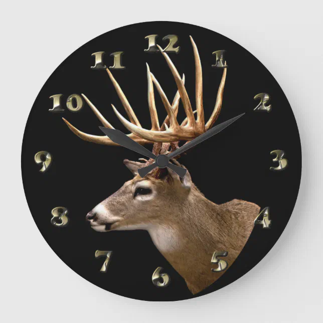 Stag Buck Deer Large Clock | Zazzle