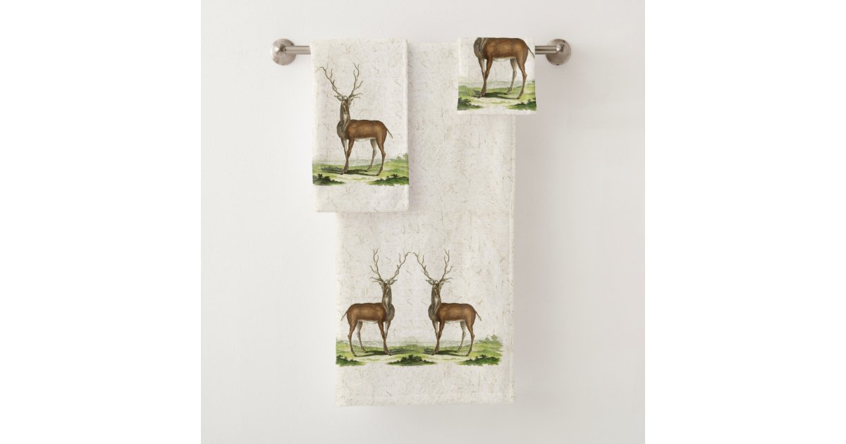 Stag Deer Wildlife Animal Antlers Bath Towel Set | Zazzle