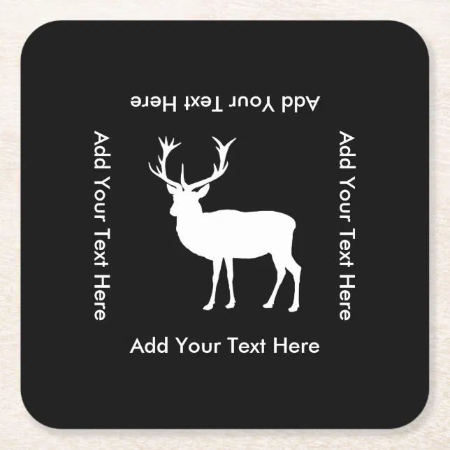 Stag Party - Elegant Drawing of a Stag Square Paper Coaster | Zazzle