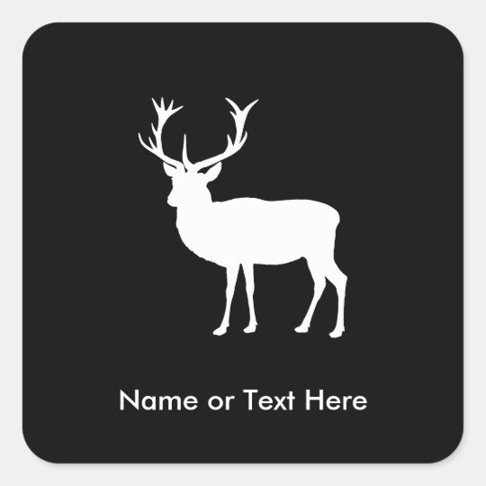 Stag Party - Elegant Drawing of a Stag Square Sticker | Zazzle.com