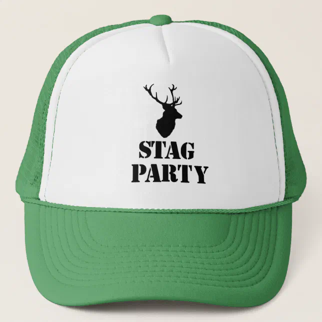 "Stag Party" hats. Stag head design Trucker Hat | Zazzle