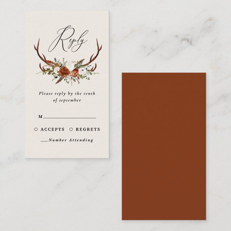 Stag terracotta pink floral elegant wedding budget enclosure card | Zazzle