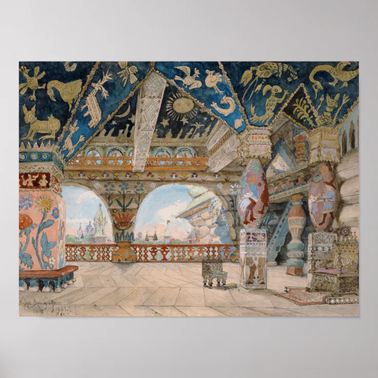 Stage design for Nikolai Rimsky-Korsakov's opera Poster | Zazzle