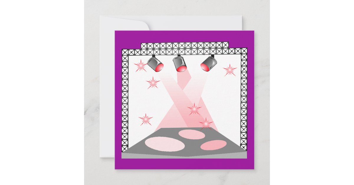 STAGE LIGHTS INVITATION KARAOKE TALENT SHOW PARTY | Zazzle