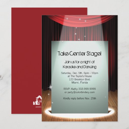 Stage Spotlight 5" x 7" Invitation | Zazzle