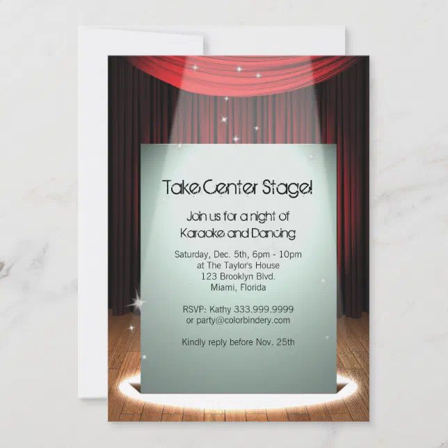 Stage Spotlight V2 5 x 7 inch Invitation | Zazzle