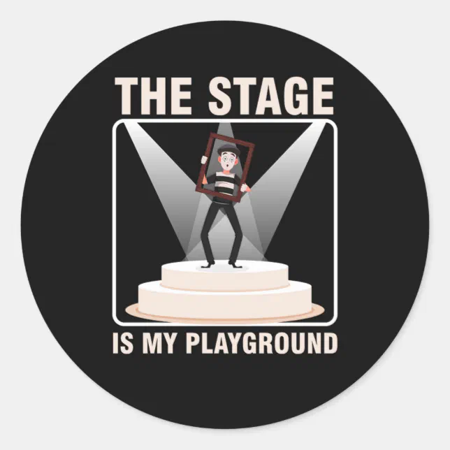 Stage Theatre Theater Actor Actress Acting Gift Classic Round Sticker ...