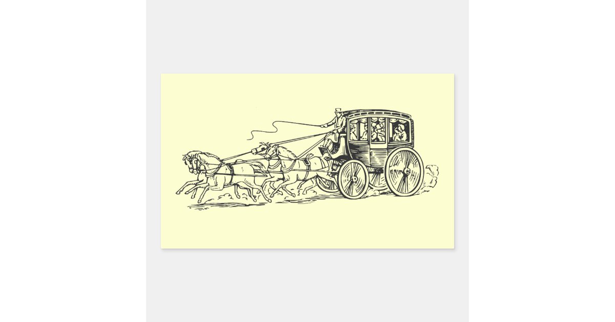 Stagecoach Rectangular Sticker | Zazzle