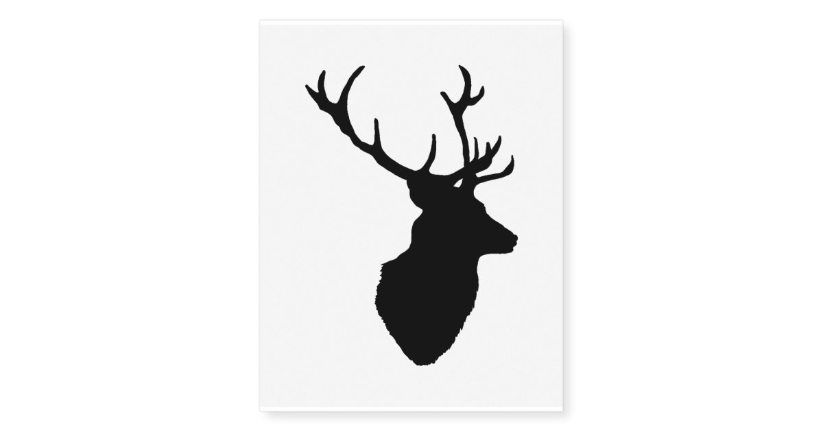 Stags head design temporary tattoo | Zazzle