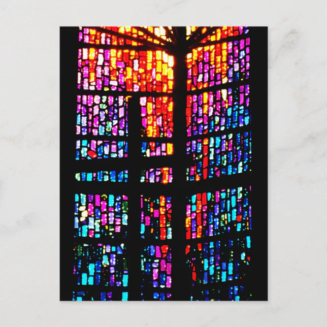 Stain Glass Cross Postcard | Zazzle
