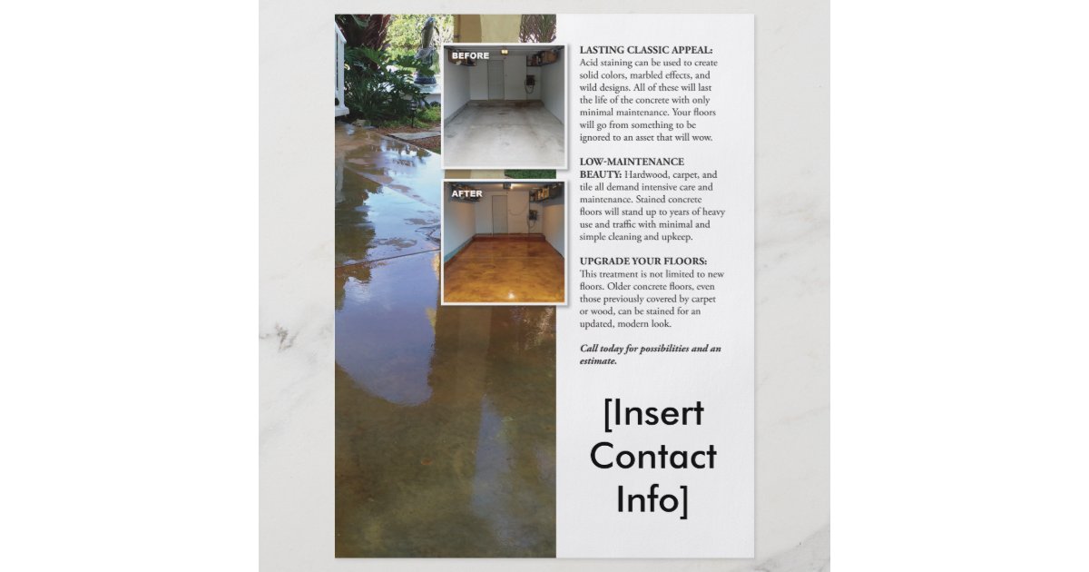 Stained Concrete Flyer | Zazzle