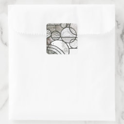 Stained Glass Abstract Circle square clear Square Sticker | Zazzle