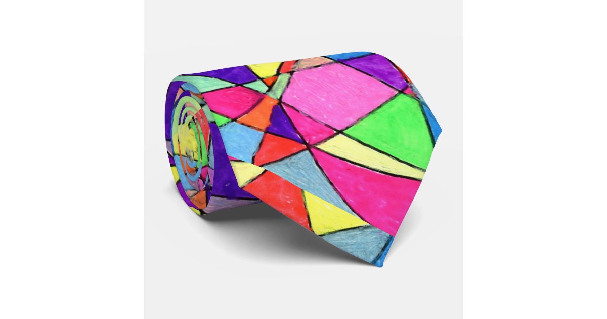 "Stained Glass" Abstract Design Tie | Zazzle