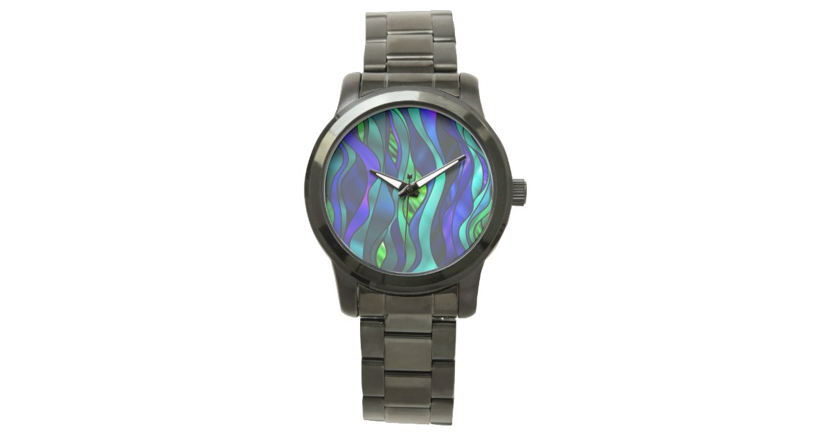 Stained Glass Abstract Watch | Zazzle
