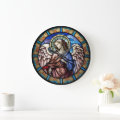 Stained Glass Angel Design Clock | Zazzle