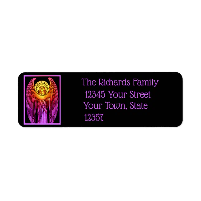 Stained Glass Angel Return Address Label | Zazzle