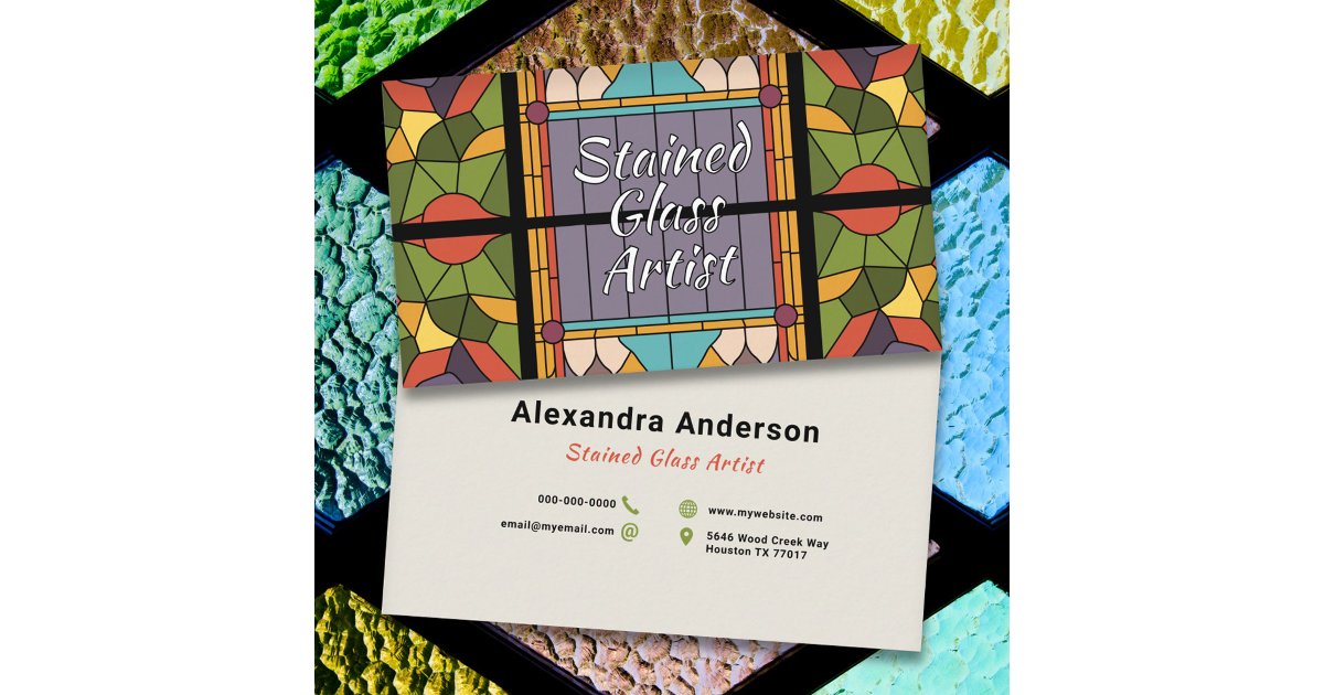 Stained Glass Art Business Card | Zazzle