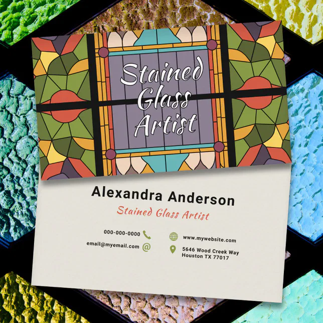 Stained Glass Art Business Card | Zazzle