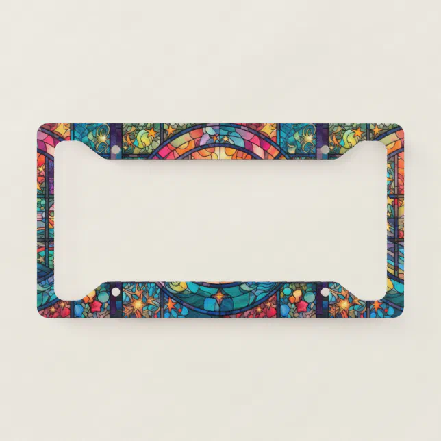 Stained Glass Artwork License Plate Frame | Zazzle