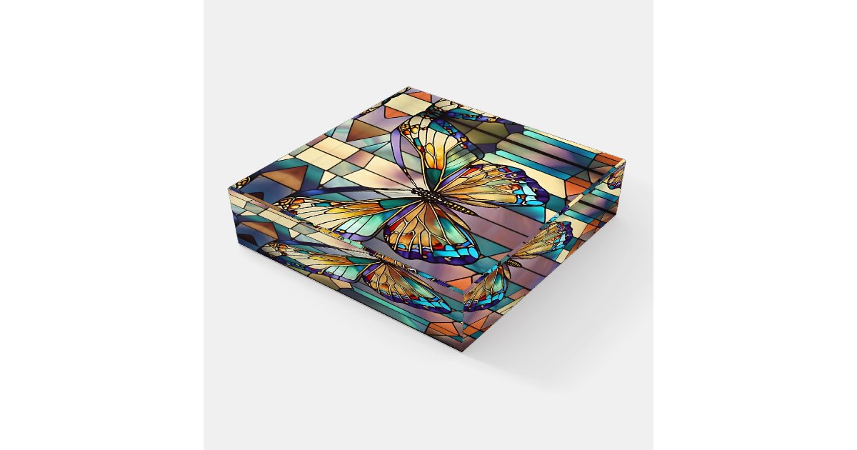 Stained Glass Butterfly Paperweight | Zazzle