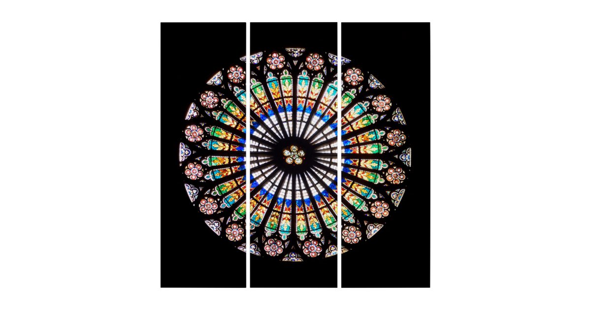 stained glass cathedral rosette triptych | Zazzle