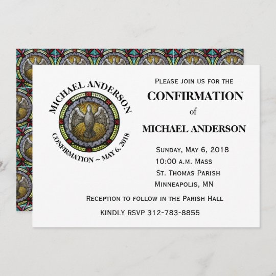 Stained Glass Catholic Confirmation Invitation | Zazzle.com