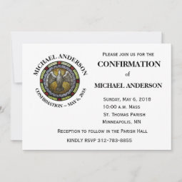 Stained Glass Catholic Confirmation Invitation | Zazzle