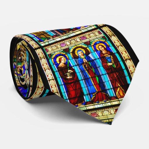 Stained Glass Church Window Christmas Tie | Zazzle