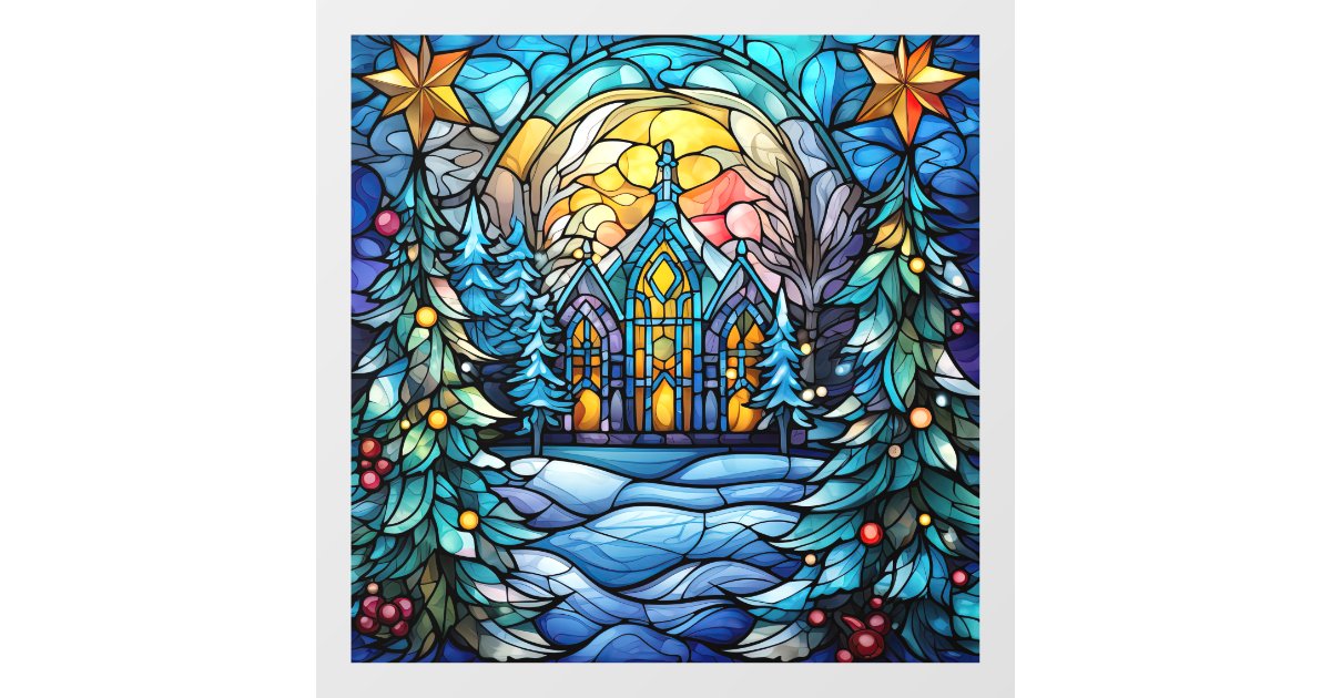 Stained Glass Church Window Cling | Zazzle