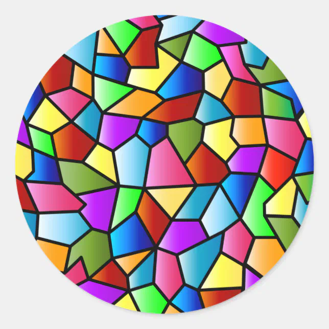 Stained Glass Circle Sticker | Zazzle