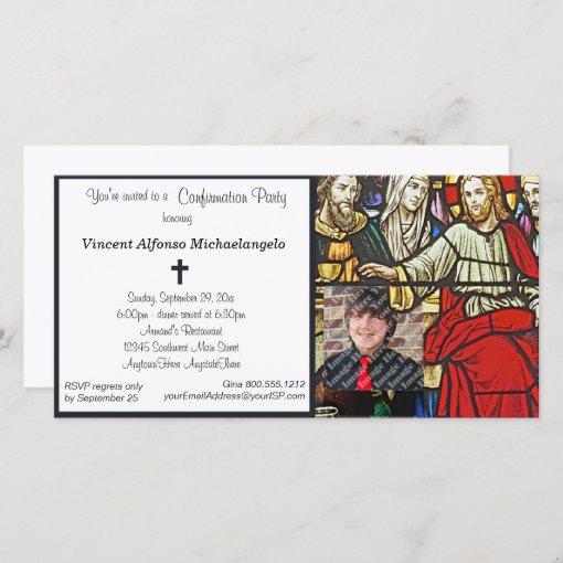 Stained Glass Confirmation Party Invitation | Zazzle