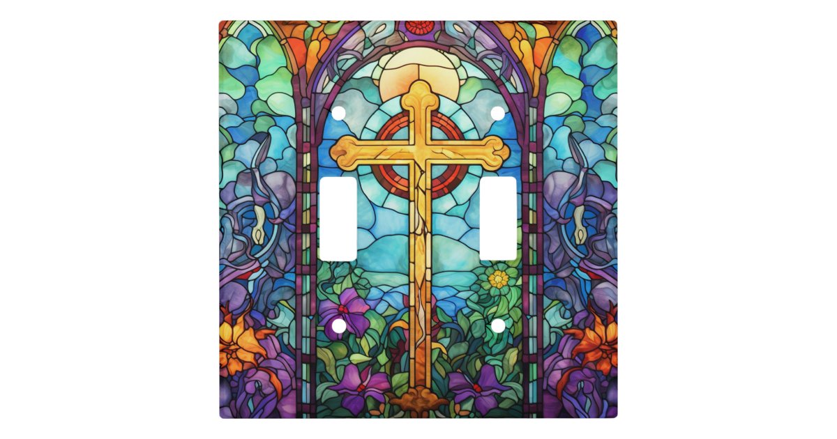 Stained Glass Cross Light Switch Cover | Zazzle