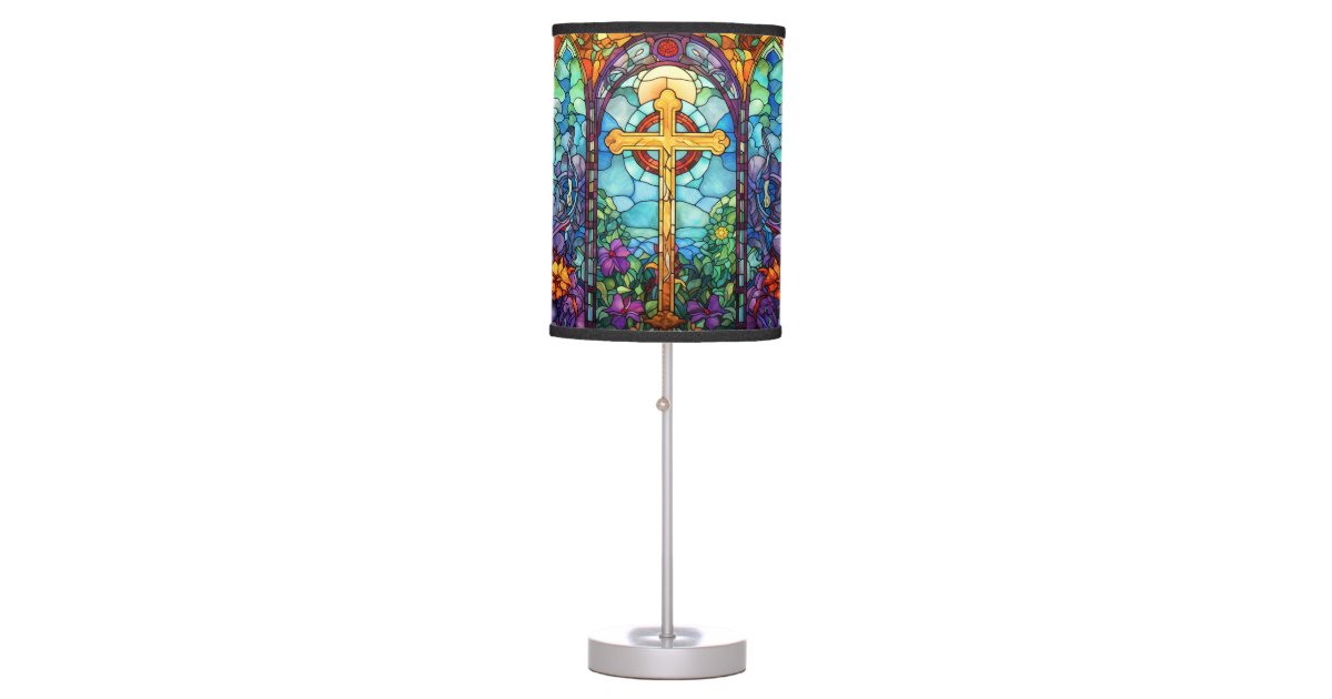 Stained Glass Cross Table Lamp | Zazzle
