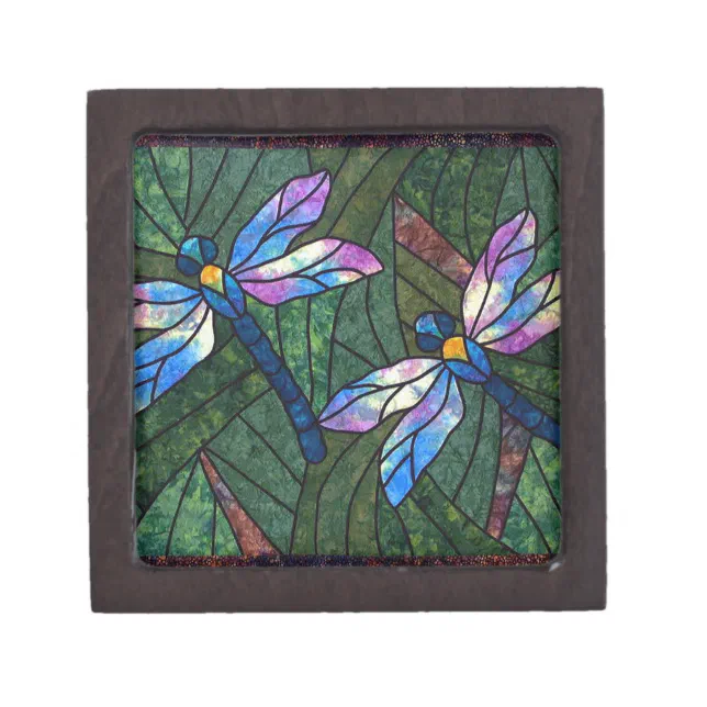 Stained Glass Dragonflies Gift Box | Zazzle