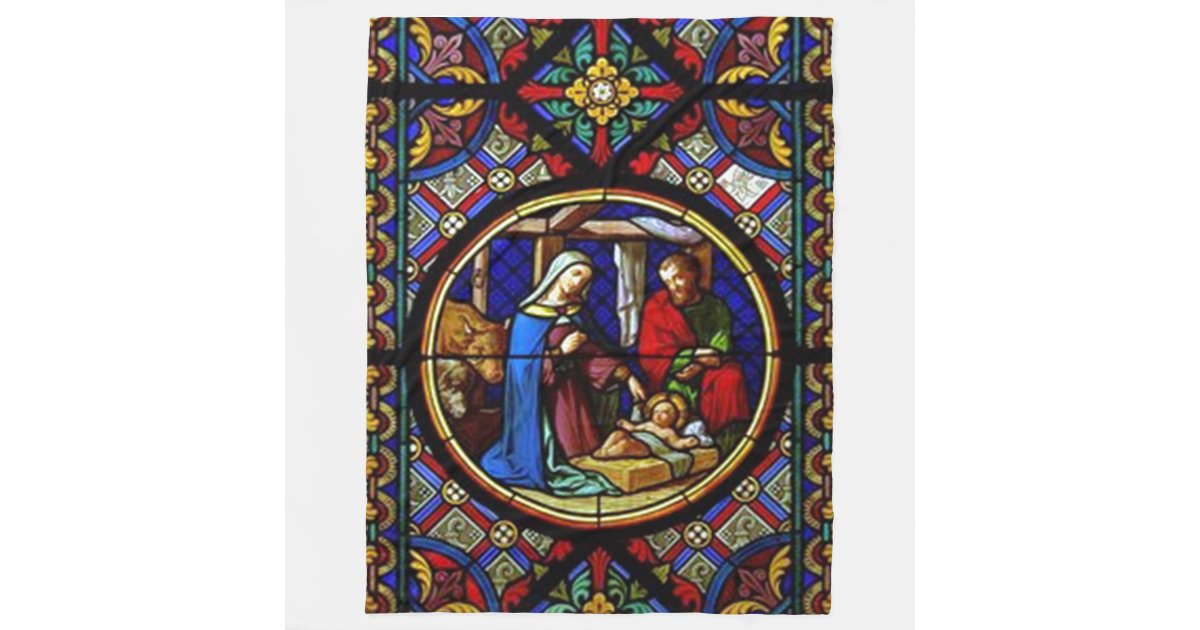 STAINED GLASS FLEECE BLANKET | Zazzle