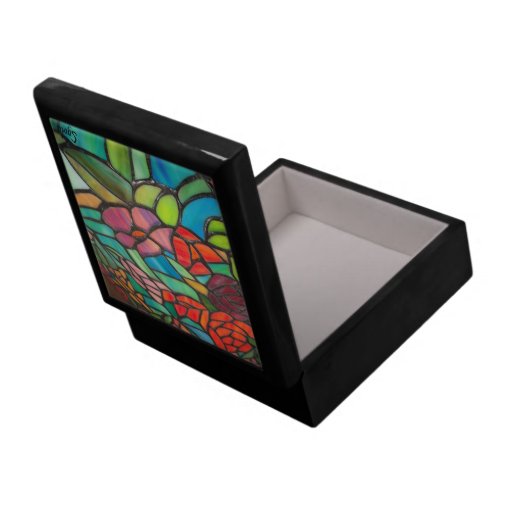 Stained Glass Floral Keepsake Box | Zazzle