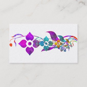 Stained Glass & Flower Border Business Card | Zazzle