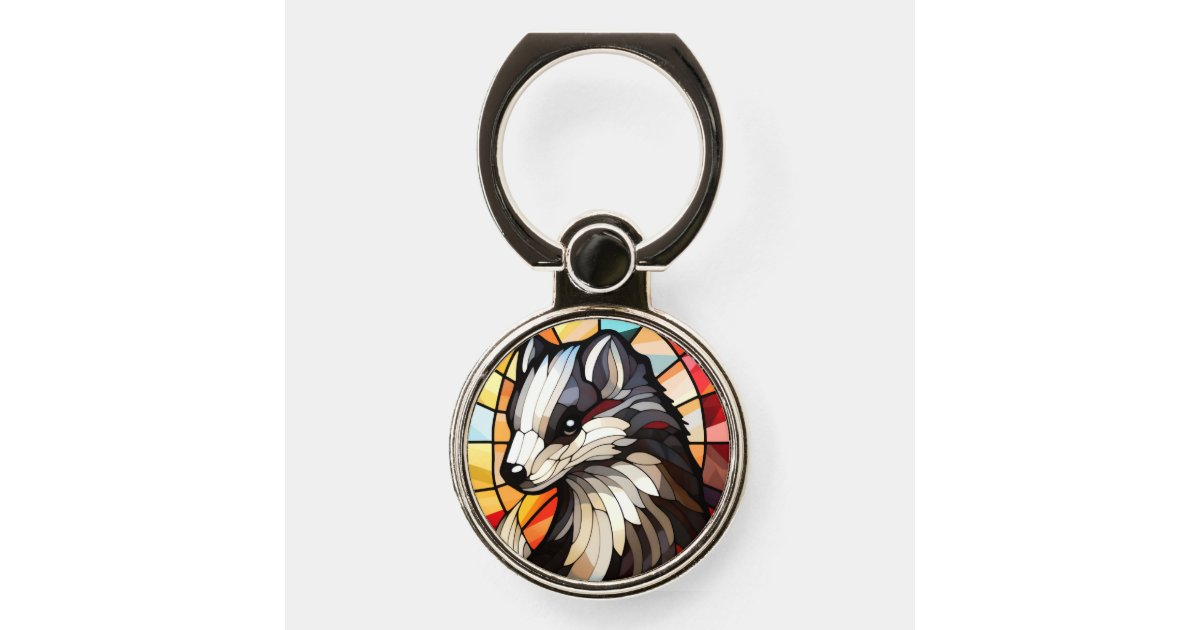 Stained Glass Forest Friend Skunk Phone Ring Stand | Zazzle