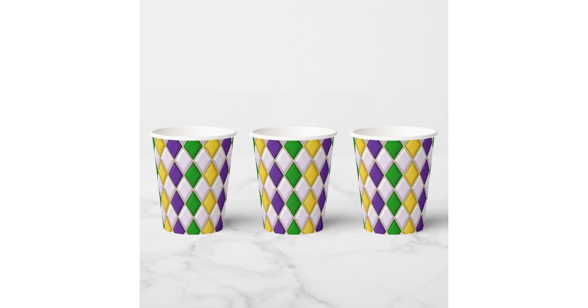 Stained Glass Harlequin Paper Cups | Zazzle