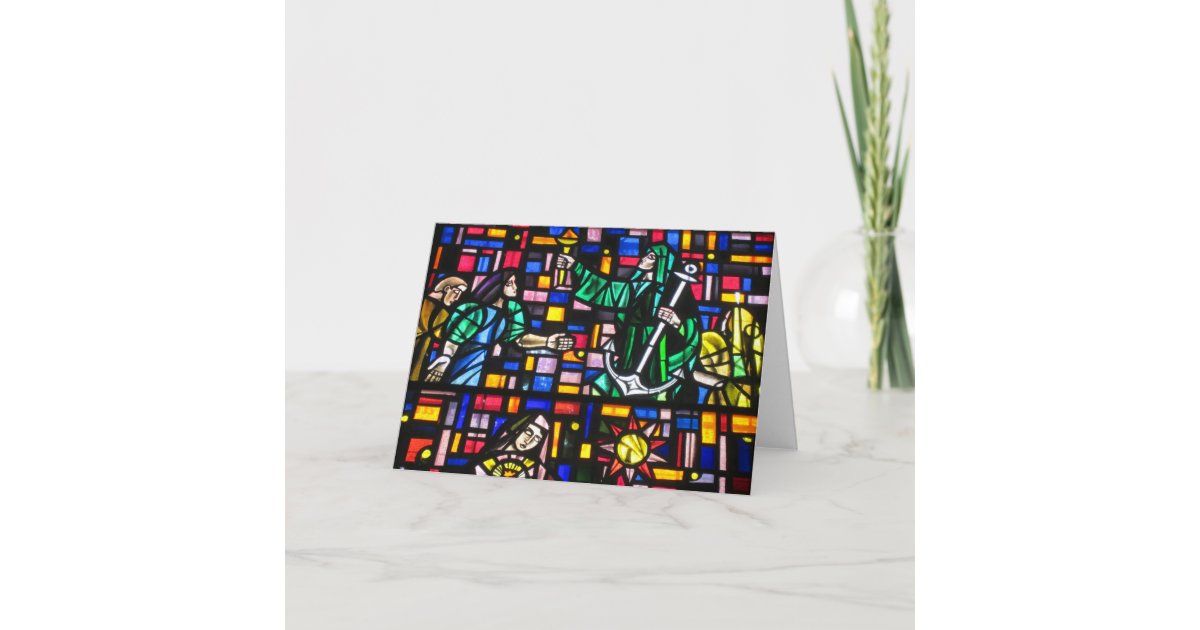 stained glass hope holiday card | Zazzle