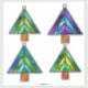 Stained Glass Look Christmas Trees Ornaments Sticker | Zazzle