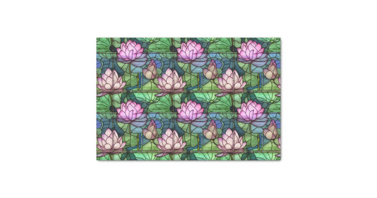 Stained Glass Lotus Tissue Paper | Zazzle