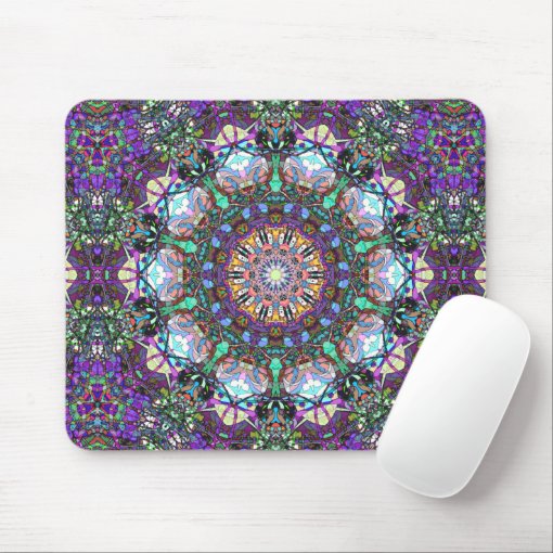 Stained Glass Mandala Mouse Pad | Zazzle